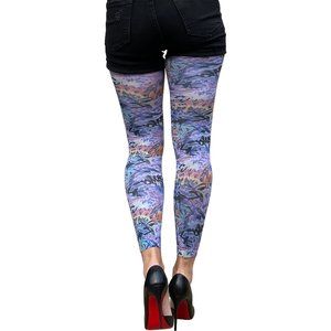 Malka Chic | Accessories | Graffiti Patterned Footless Tights Artist Colorful | Poshmark